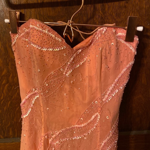 Xcite Prom | Dresses | Pink Beaded Corset Sweetheart Neckline Formal ...